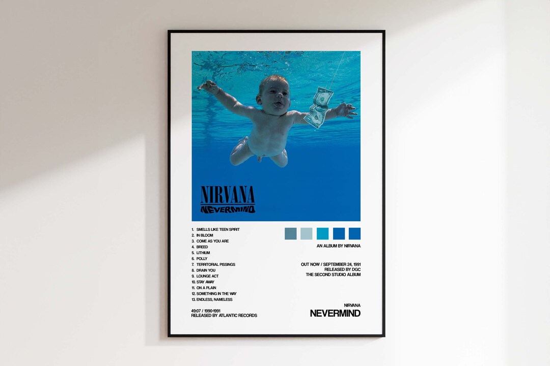 Nirvana 'nevermind' Album Cover Poster, Poster Print Wall Art, Custom ...