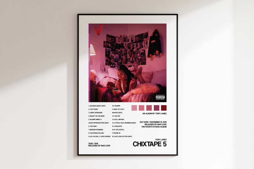 Tory Lanez 'chixtape 5' Album Cover Poster, Poster Print Wall Art, Custom Poster, Tracklist ...