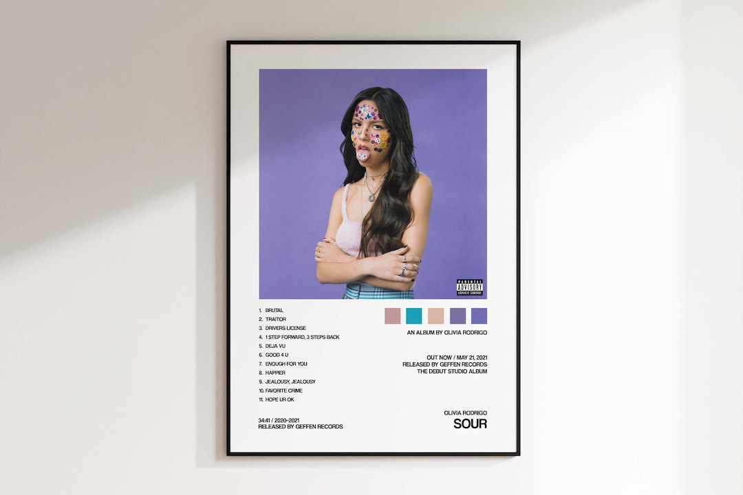 Olivia Rodrigo 'sour' Album Cover Poster, Poster Print Wall Art, Custom ...