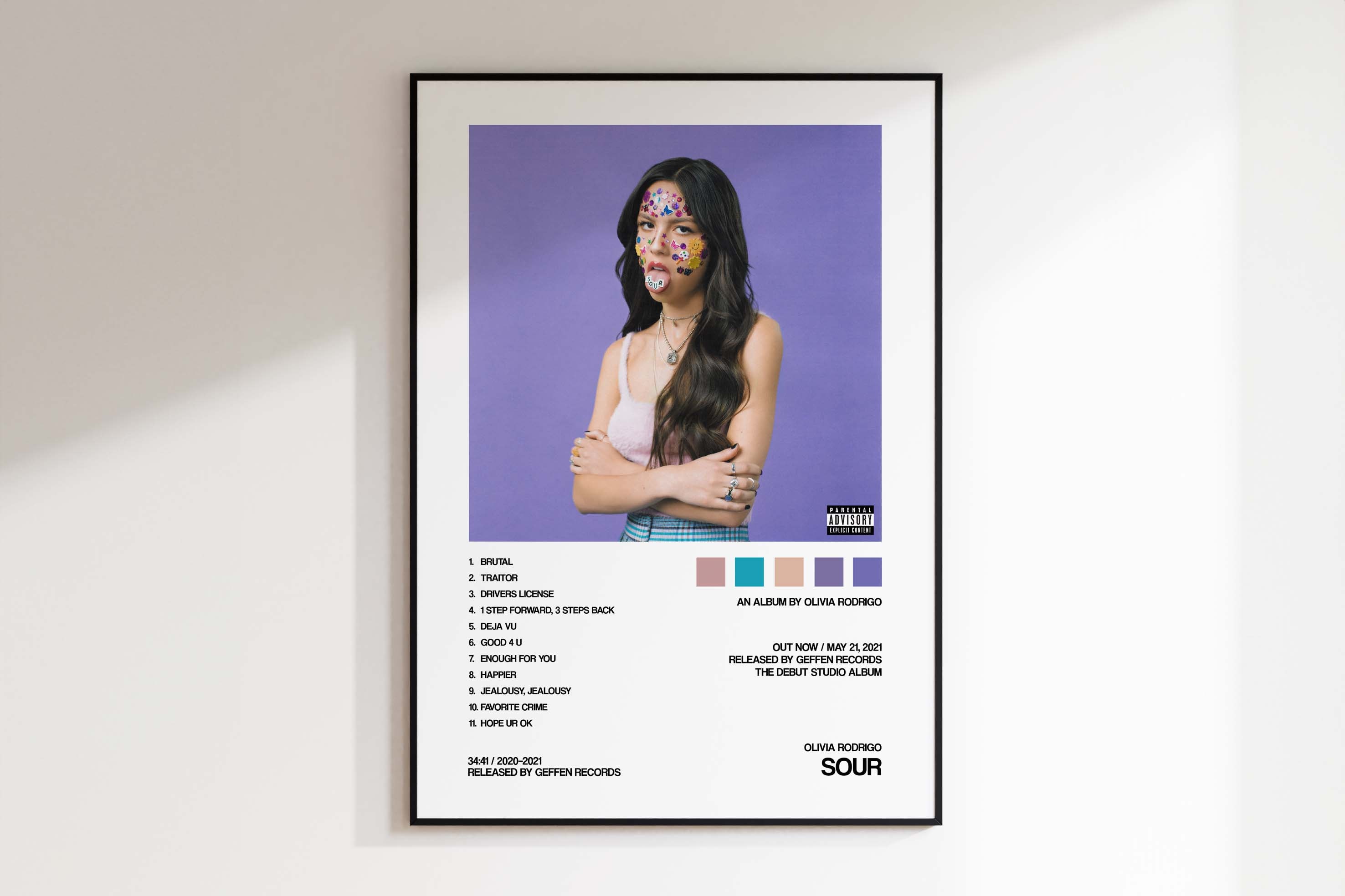 Olivia Rodrigo 'sour' Album Cover Poster, Poster Print Wall Art, Custom ...