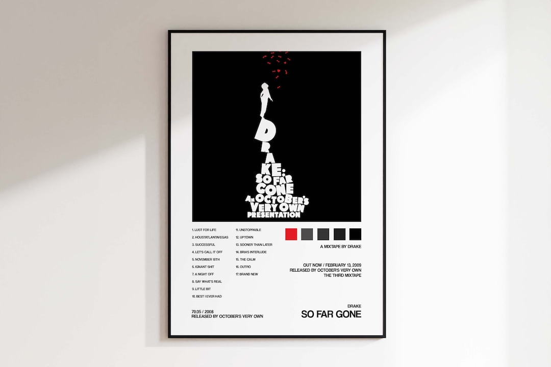 Drake 'so Far Gone' Album Cover Poster, Poster Print Wall Art, Custom Poster, Tracklist Poster ...