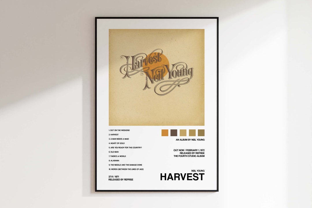 Neil Young 'harvest Album Cover Poster, Poster Print Wall Art, Custom ...