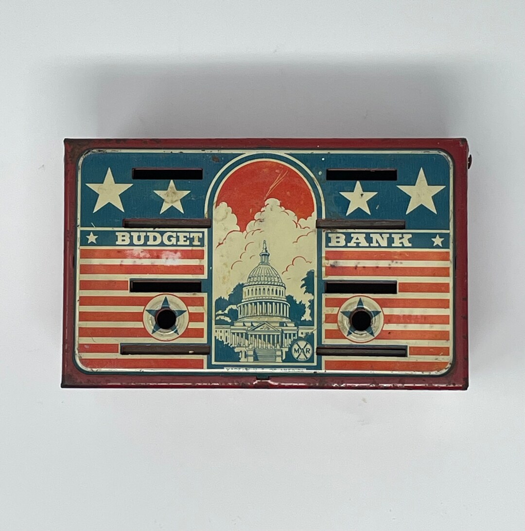 Vintage Metal - Budget Bank - Louis Marx & Co. Inc. - Patriotic Stars ...