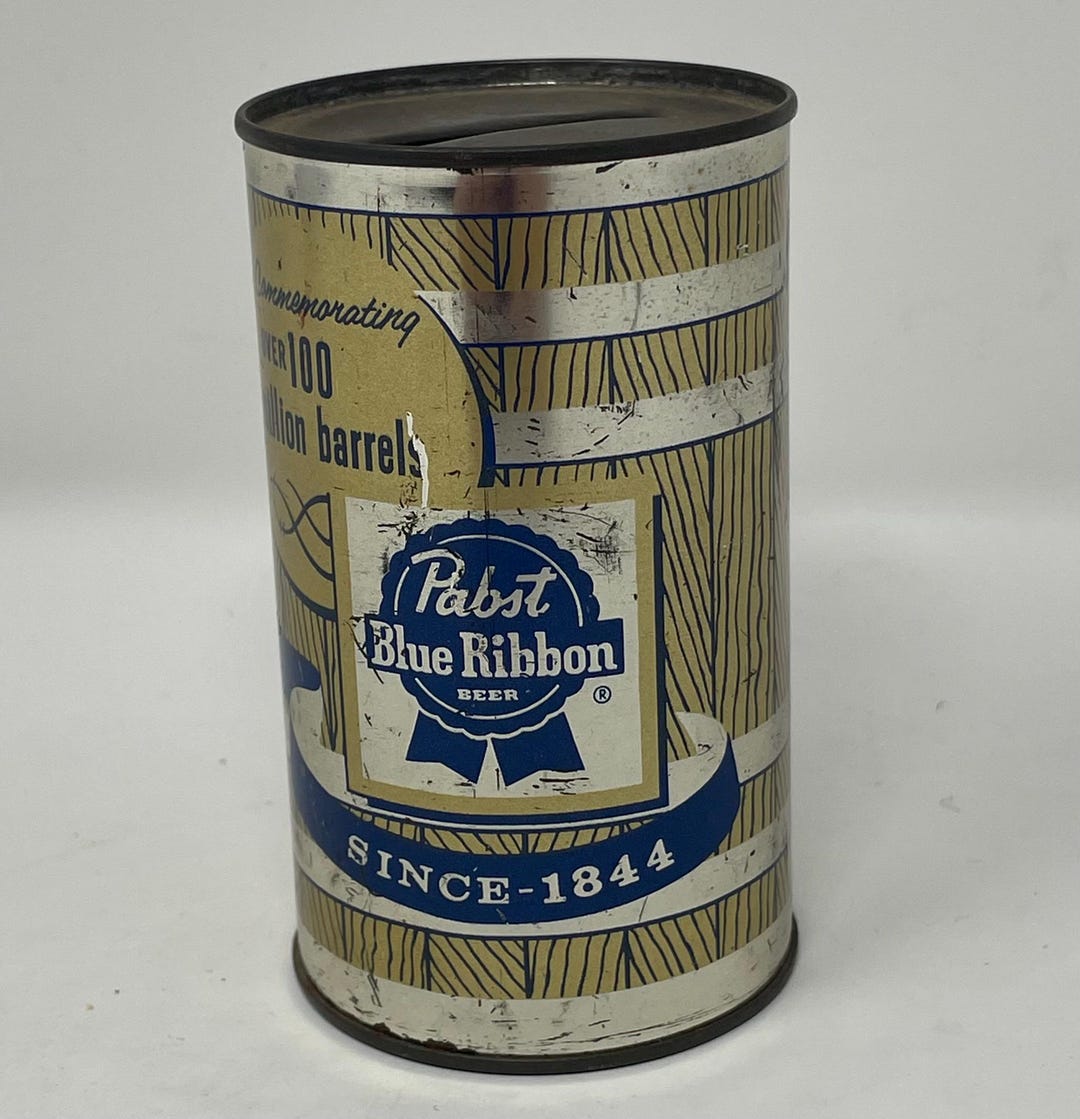 Vintage Metal Pabst Blue Ribbon Beer Can Coin Bank - Etsy