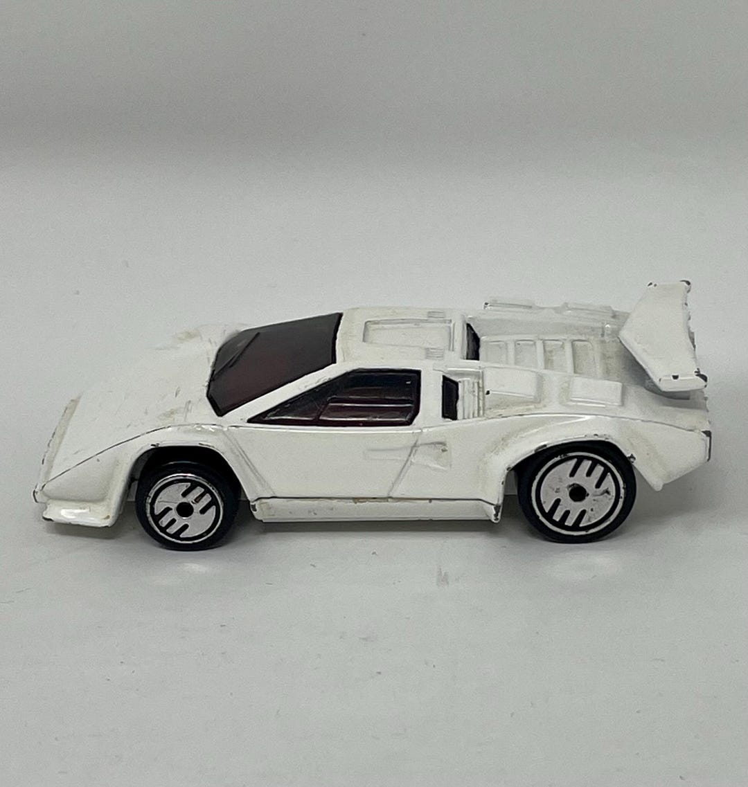 Vintage 1987 Mattel Hot Wheels White Lamborghini Countach - Malaysia - Etsy