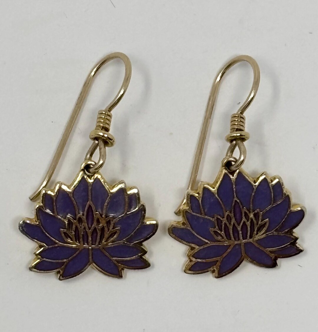 Vintage Laurel Burch "water Lily" Lavender Purple Enamel Designer ...