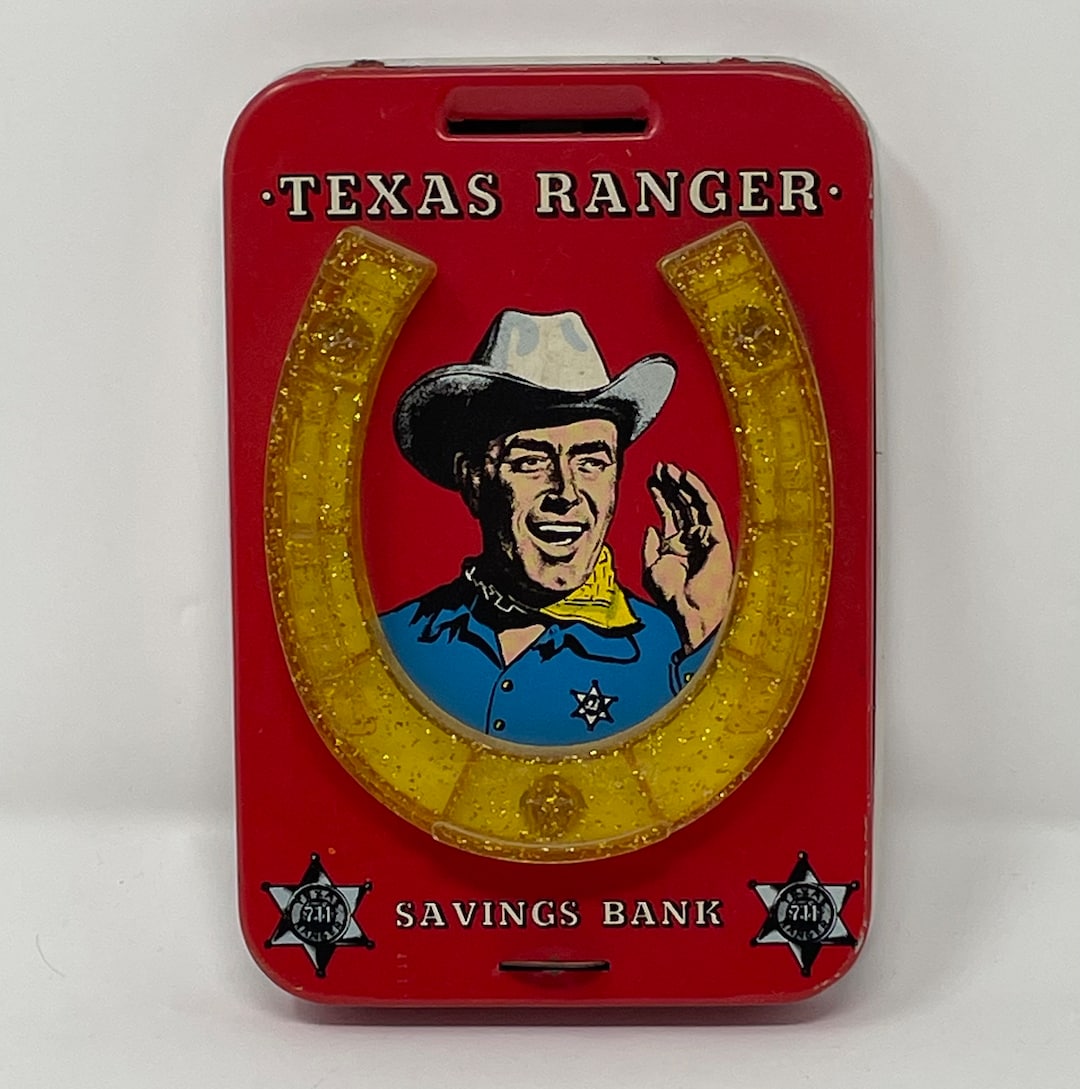 Vintage Tin Texas Ranger Savings Bank - 1960s - Etsy