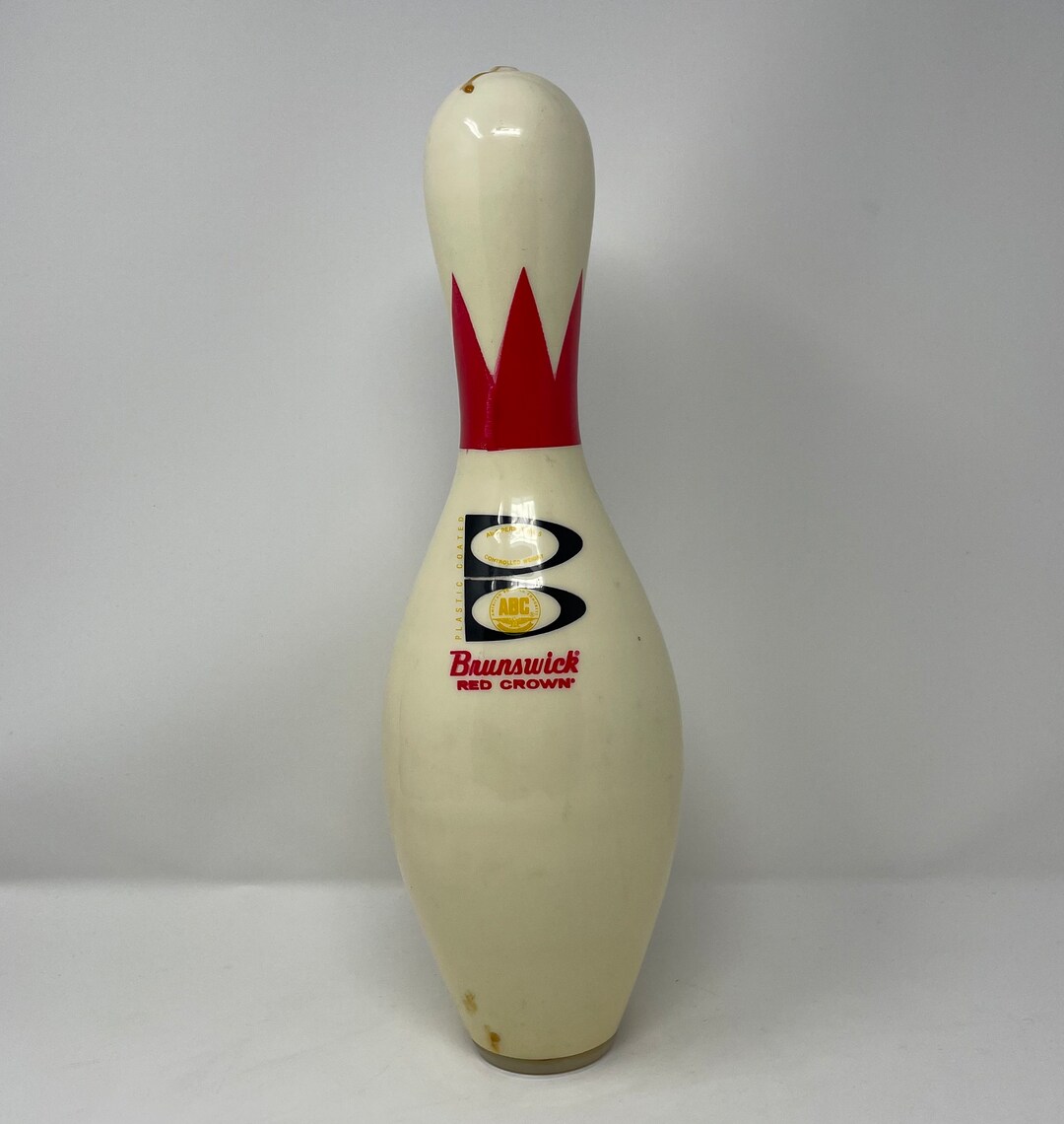 Vintage ABC Brunswick Red Crown Bowling Pin - Plastic Coated Controlled ...