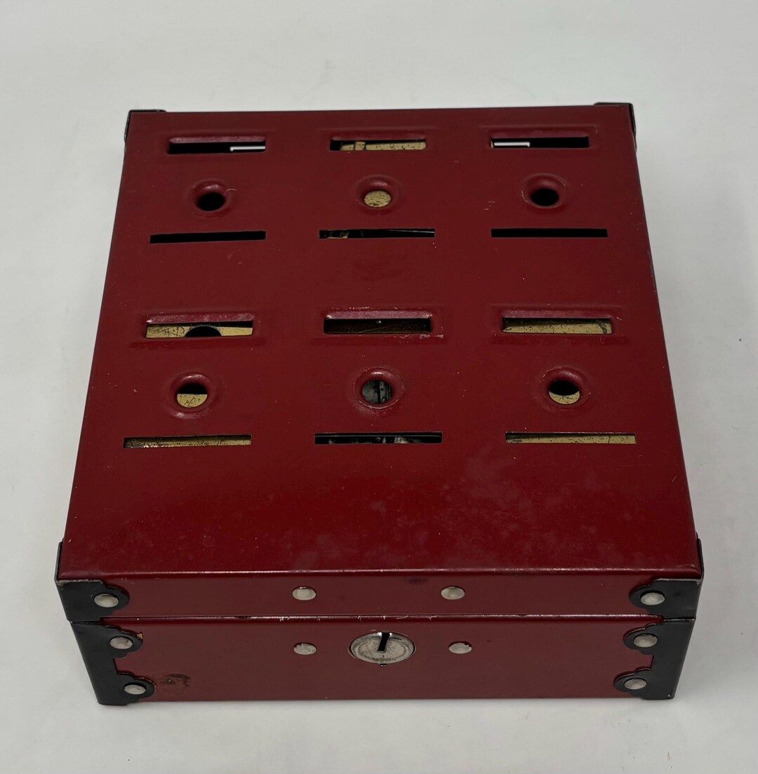 Vintage Metal Red Home Budget Bank - 6 Sorting Compartments - NO Key ...