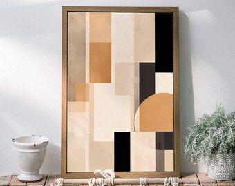 Geometric Shapes PRINTABLE, Modern Minimalist Earth Colour Poster ...