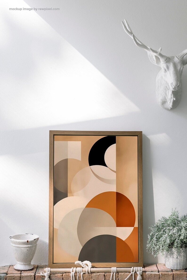Geometric Shapes PRINTABLE, Modern Minimalist Earth Colour Poster ...