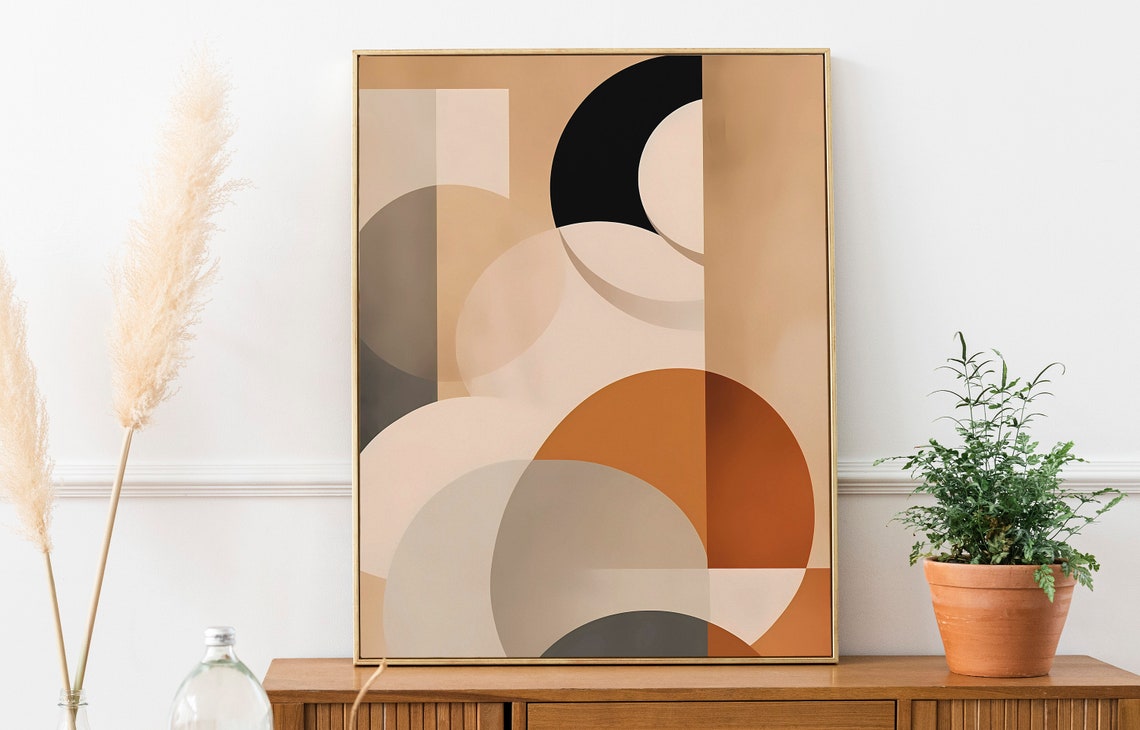 Geometric Shapes PRINTABLE, Modern Minimalist Earth Colour Poster ...