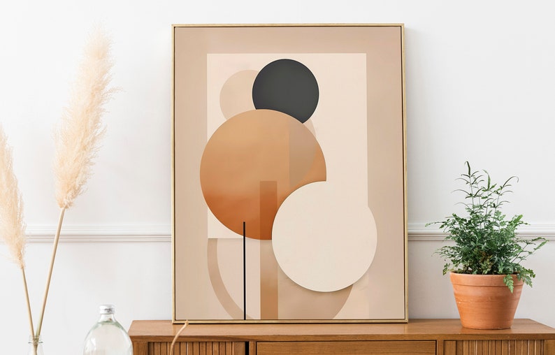 Geometric Shapes PRINTABLE, Modern Minimalist Earth Colour Poster ...