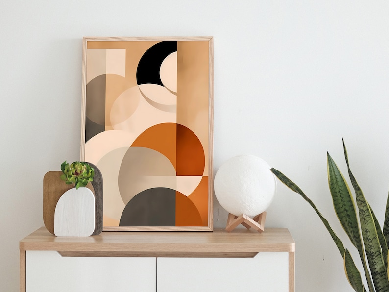 Geometric Shapes PRINTABLE, Modern Minimalist Earth Colour Poster ...