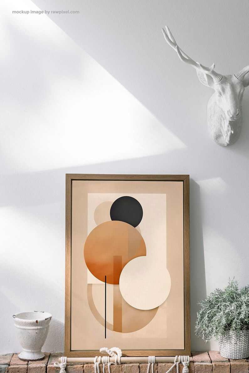Geometric Shapes PRINTABLE, Modern Minimalist Earth Colour Poster ...