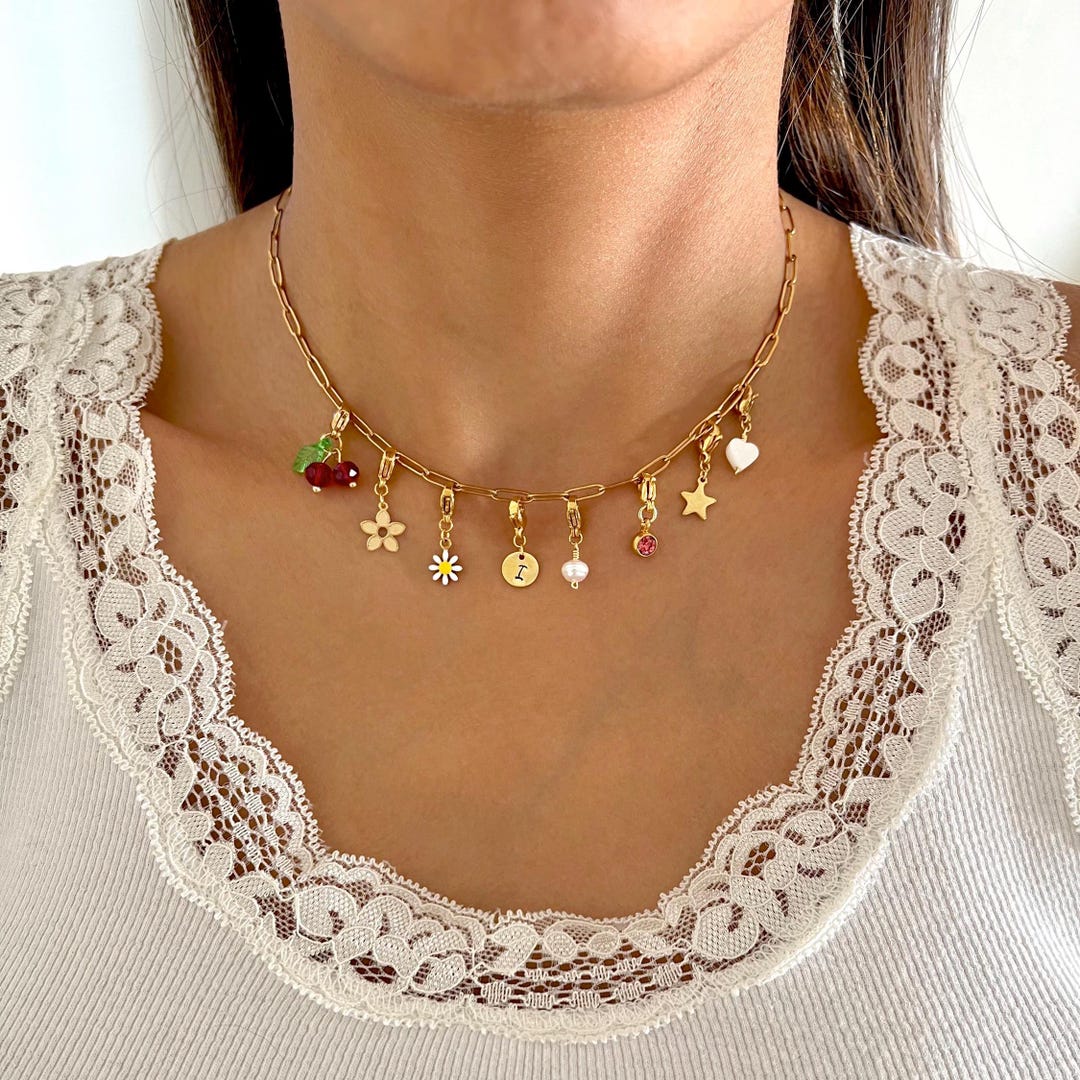 Build Your Own Charm Necklace, Add on Charms to Paperclip Necklace ...