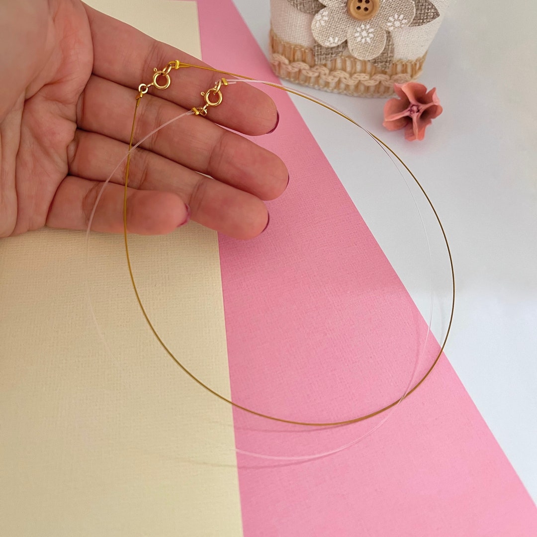 Invisible Necklace Without Pendant, Clear String Necklace, Nylon Thread ...