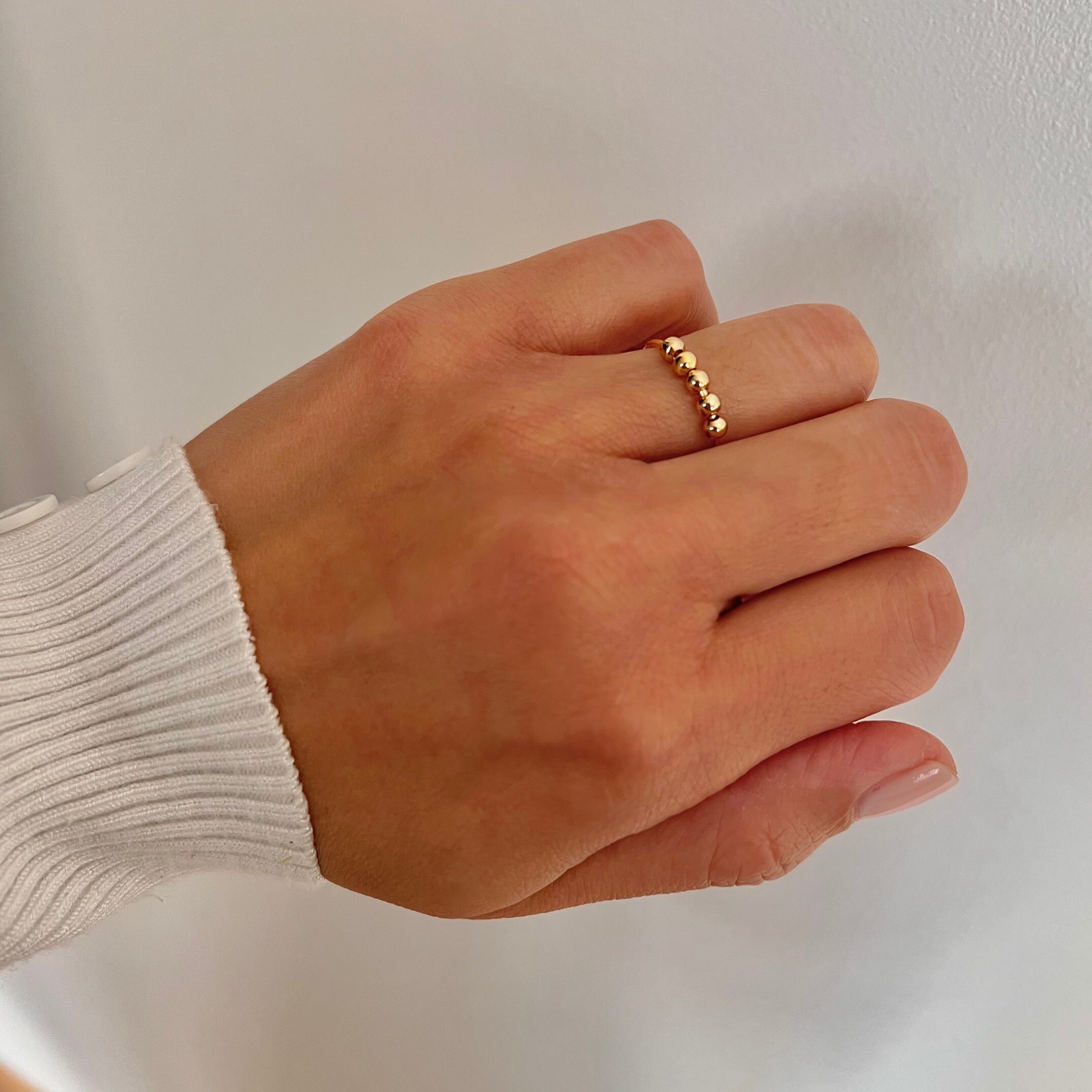 Anxiety Bead Ring, Delicate Fidget Ring, Anti Stress, Calming Ring ...