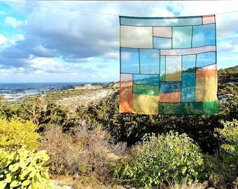 Silk Textile Wall Art, Bojagi, Pojagi, Jogakbo Patchwork, Textile ...