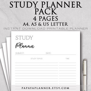 Study Planner Pack - Printable Planner, Education Template, Study Plan ...