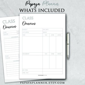 Class Overview Pack Printable Planner, Education Template, Study Plan ...