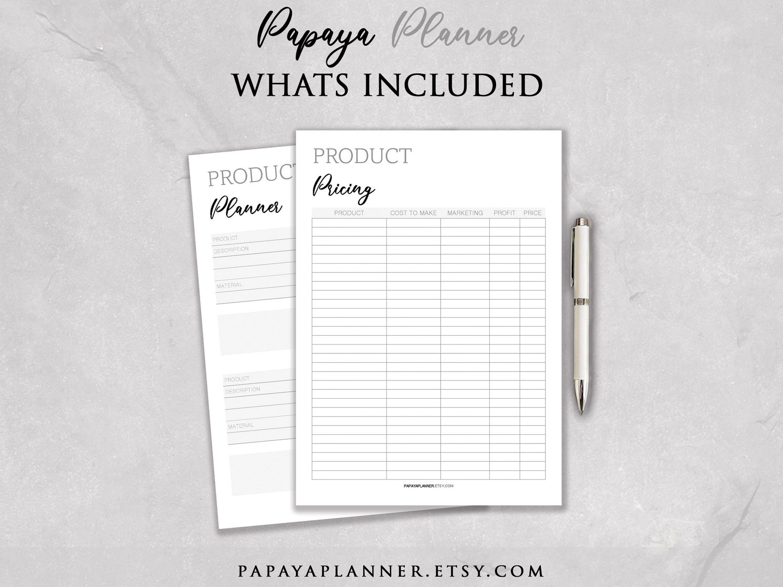 Product Pricing & Planner Printable Planner, Business Template, Digital ...