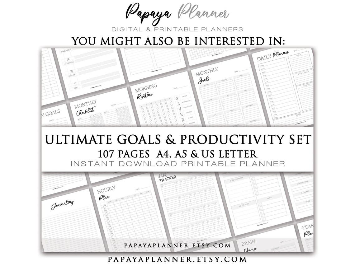 Checklist Tasks List Printable Planner, Productivity Planner, Habit ...