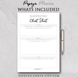 Manifesting Cheatsheet - Printable Planner, Personal Planner, Self ...