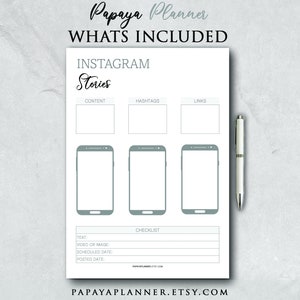 Instagram Stories Printable Planner, Personal Planner, Social Media ...