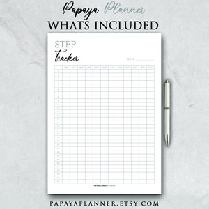 Yearly Step Tracker Printable Planner, Fitness Template, Meal Plan ...
