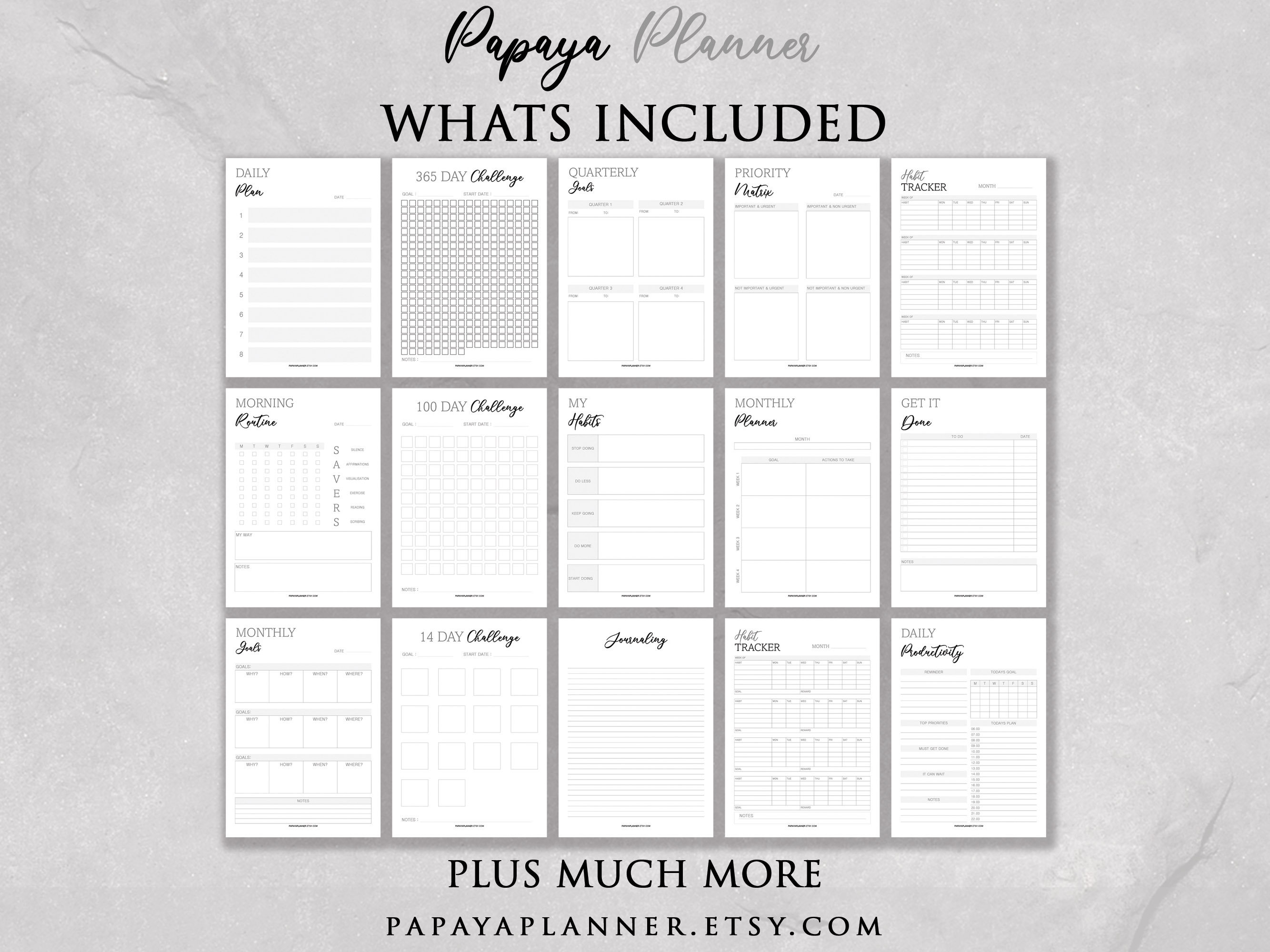 Ultimate Planner Bundle Set - 107 Pages - Printable Planner, Personal ...