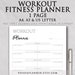 Workout Planner - Printable Planner, Fitness Template, Meal Plan ...