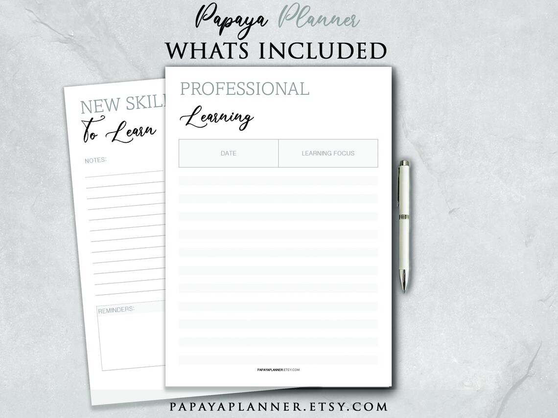 Professional Learning Printable Planner, Education Template, Study Plan ...