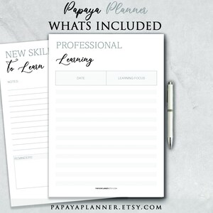 Professional Learning Printable Planner, Education Template, Study Plan ...