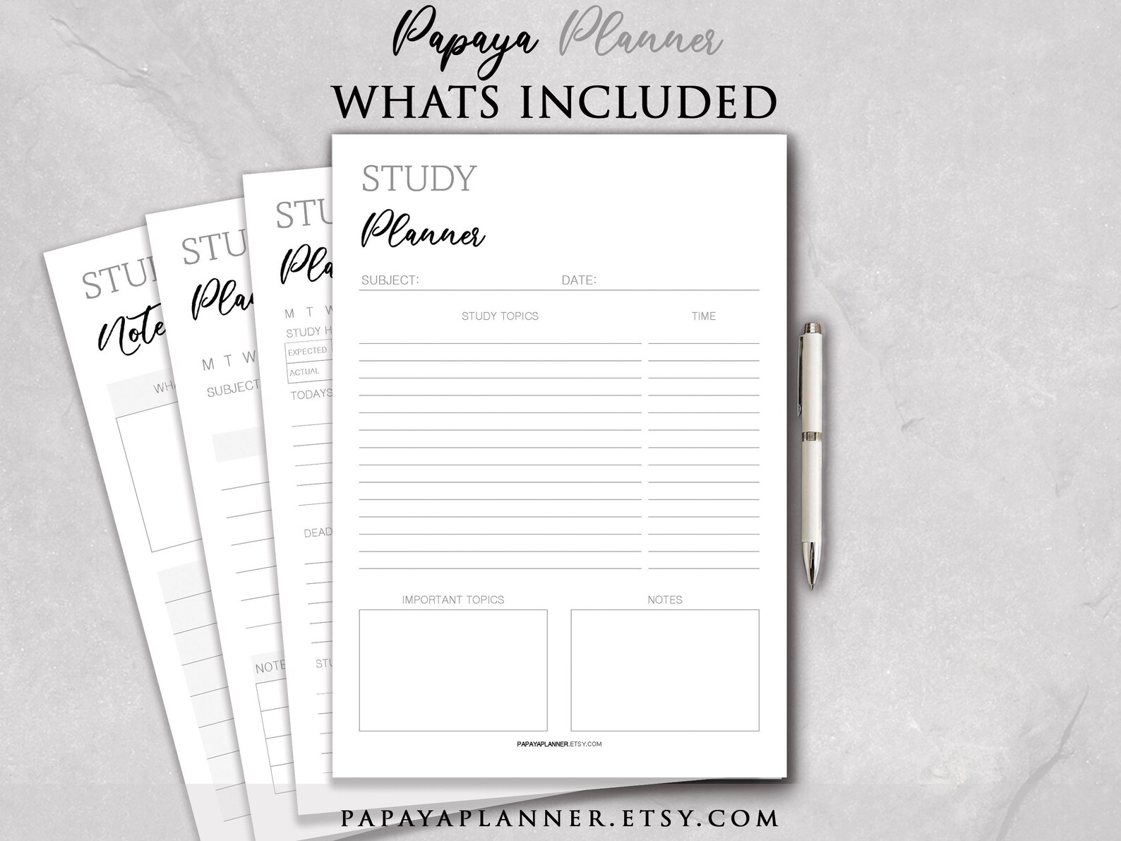 Study Planner Pack Printable Planner, Education Template, Study Plan ...