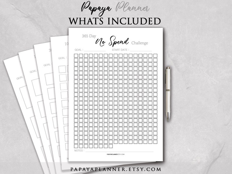 No Spend Challenge - Printable Planner, Financial Template, Bill Plan ...
