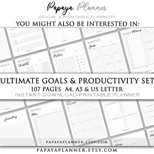 Smart Goals Planner - Printable Planner, Productivity Planner, Habit ...