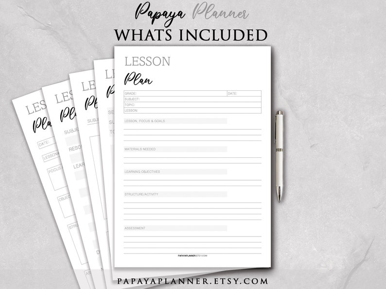 Lesson Plan Pack - Printable Planner, Education Template, Study Plan ...