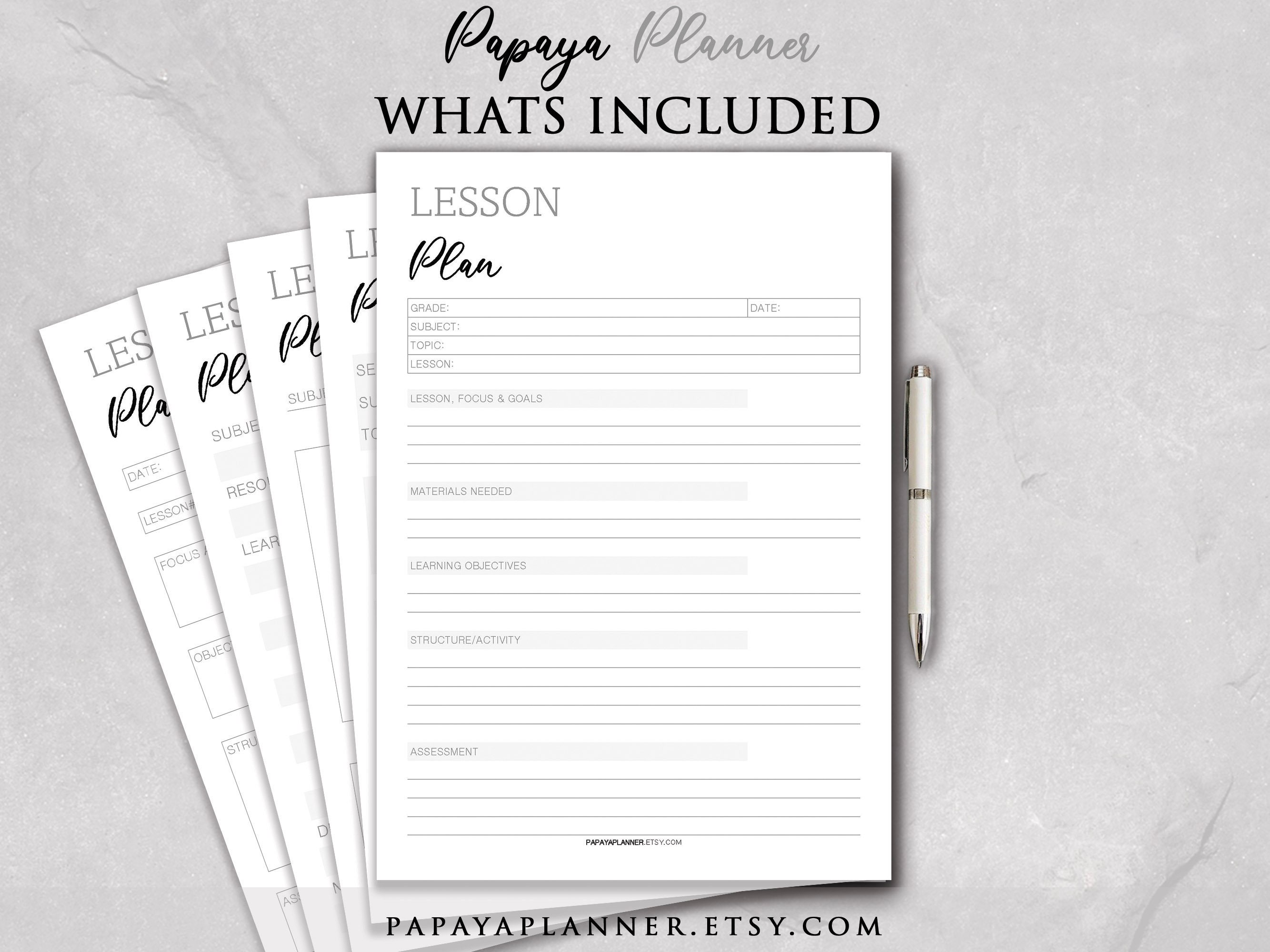 Lesson Plan Pack - Printable Planner, Education Template, Study Plan ...