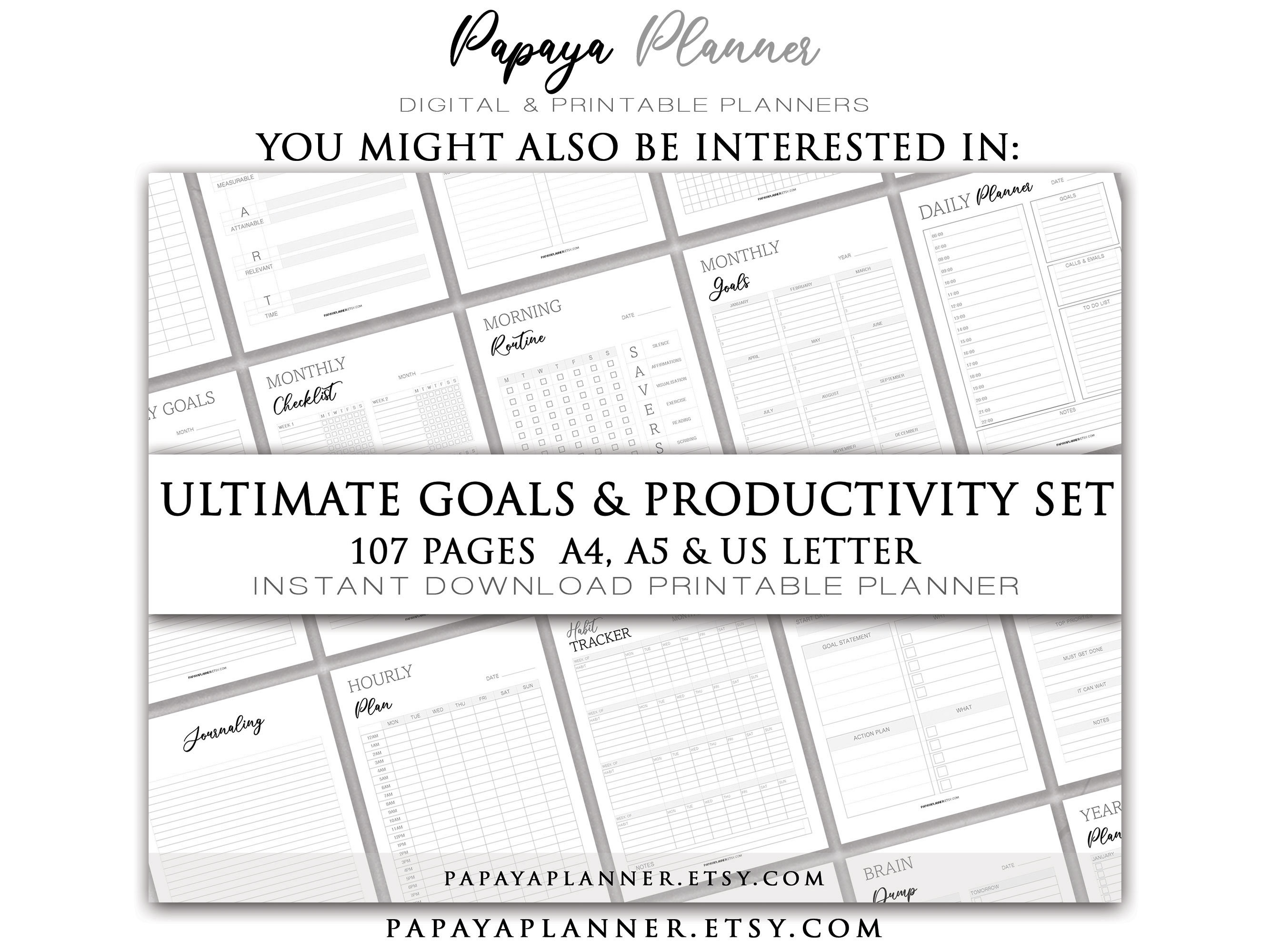 Weekly Planners Pack - Printable Planner, Productivity Planner, Habit ...