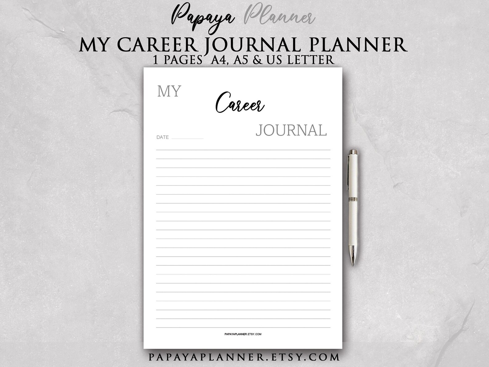 Career Journal Planner - Printable Planner, Business Template, Digital ...