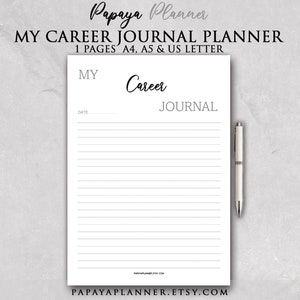 Career Journal Planner - Printable Planner, Business Template, Digital ...
