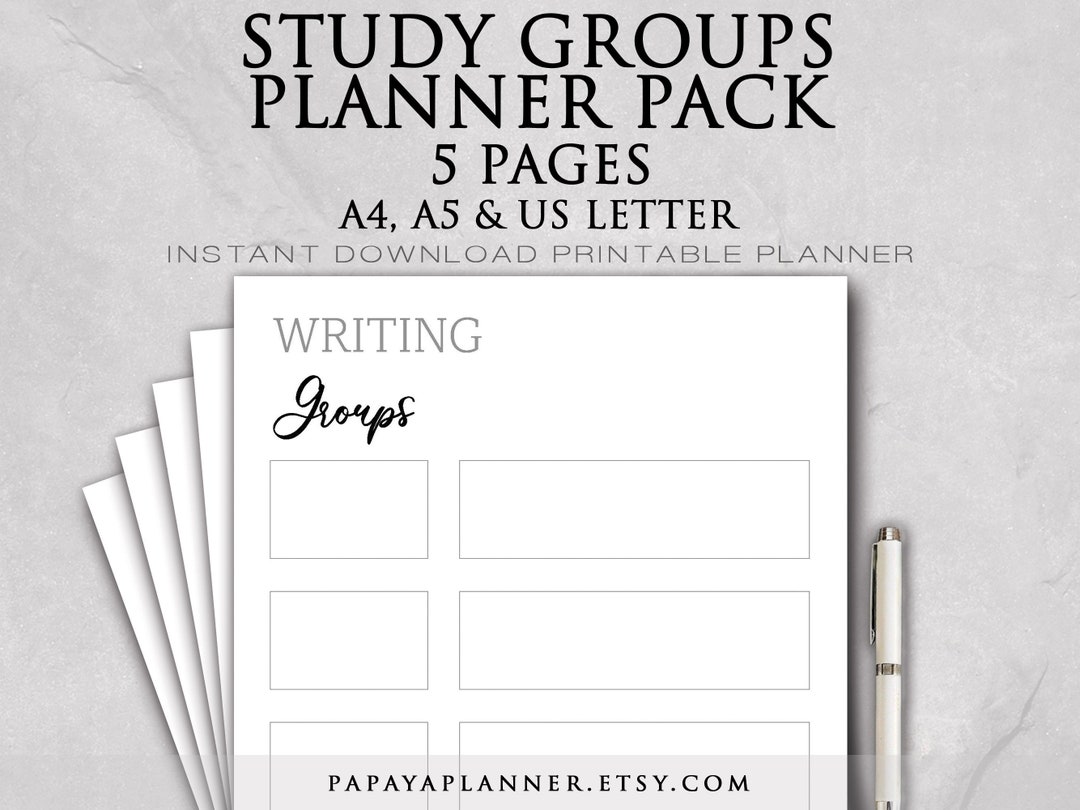 Study Groups Pack Printable Planner, Education Template, Study Plan ...