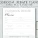 Classroom Debate Planner Printable Planner, Education Template, Study ...