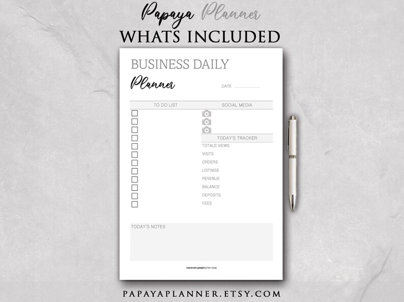 Business Daily Planner - Printable Planner, Business Template, Digital ...