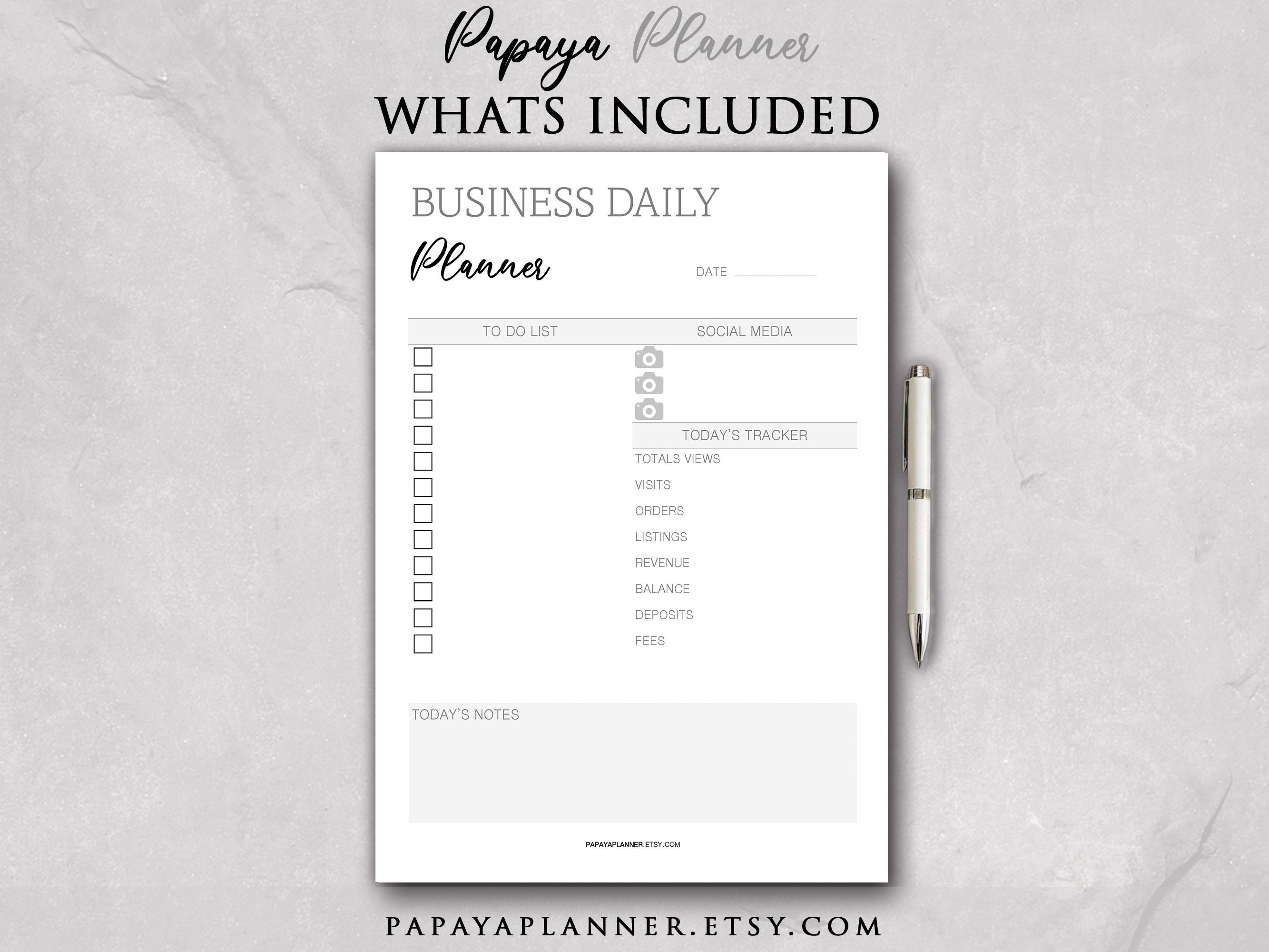 Business Daily Planner Printable Planner, Business Template, Digital ...