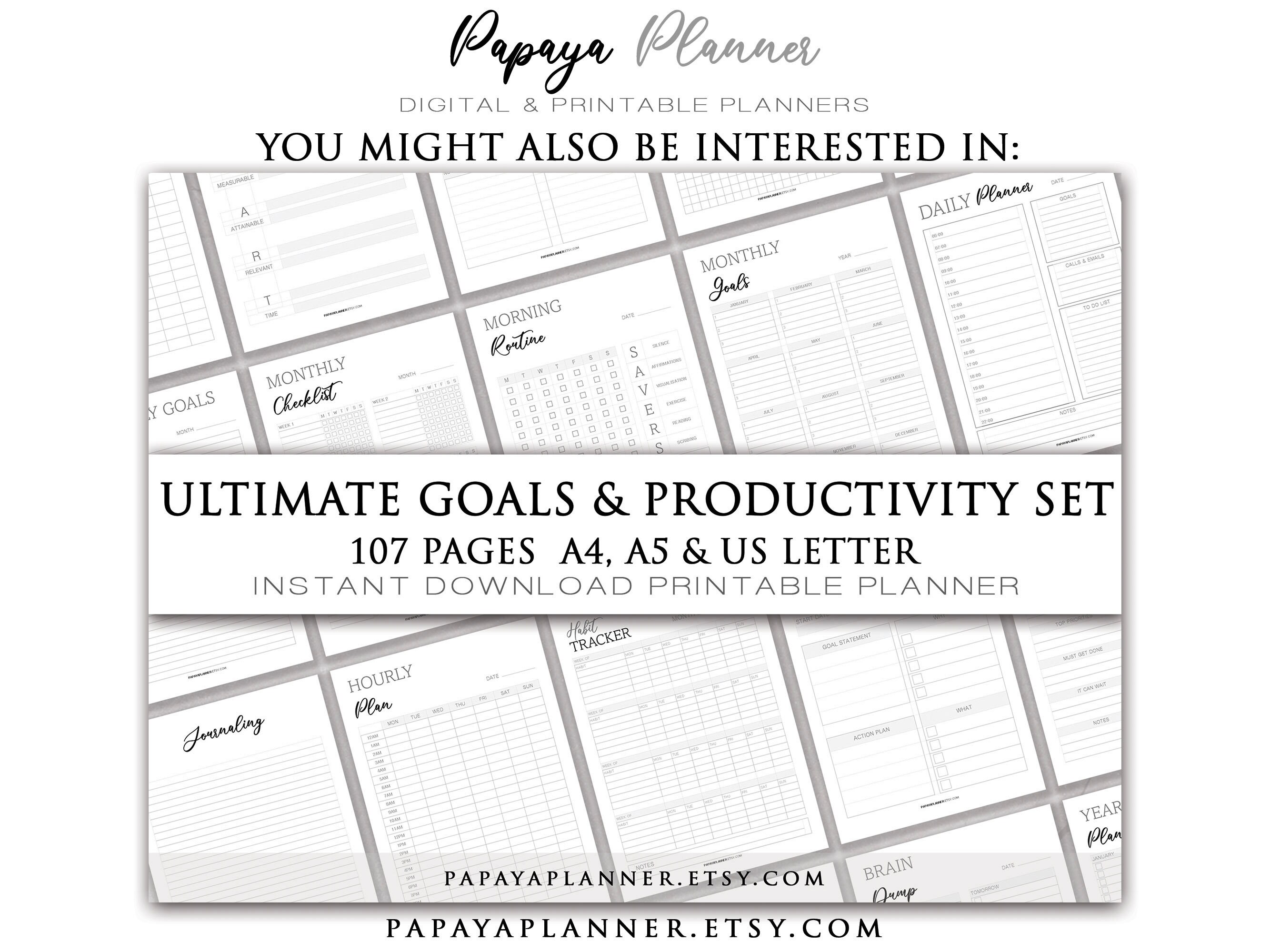 Daily Study Planner - Printable Planner, Education Template, Study Plan ...