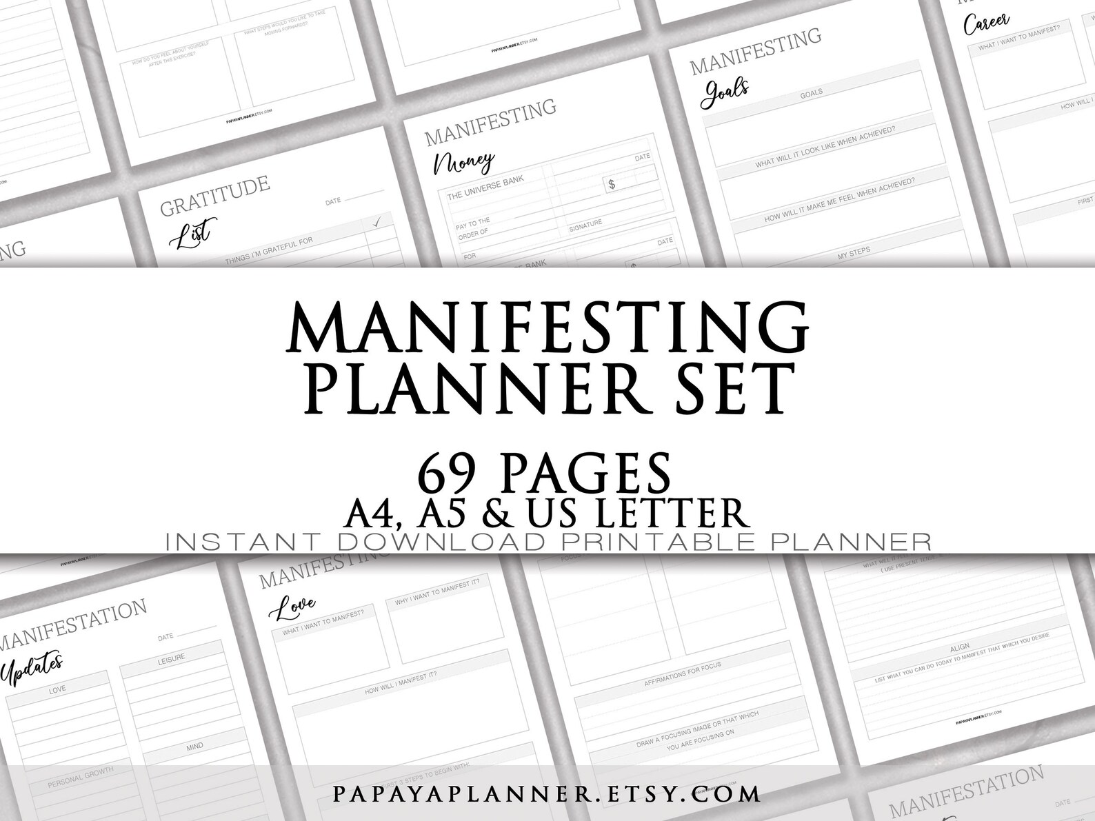 Manifesting Planners Set - 69 Pages - Printable Planner, Personal ...