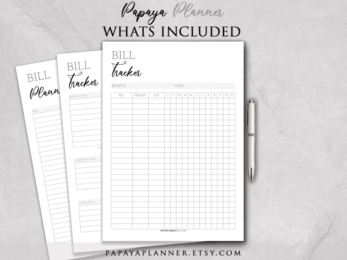 Bills Planner Pack - Printable Planner, Financial Template, Bill Plan ...