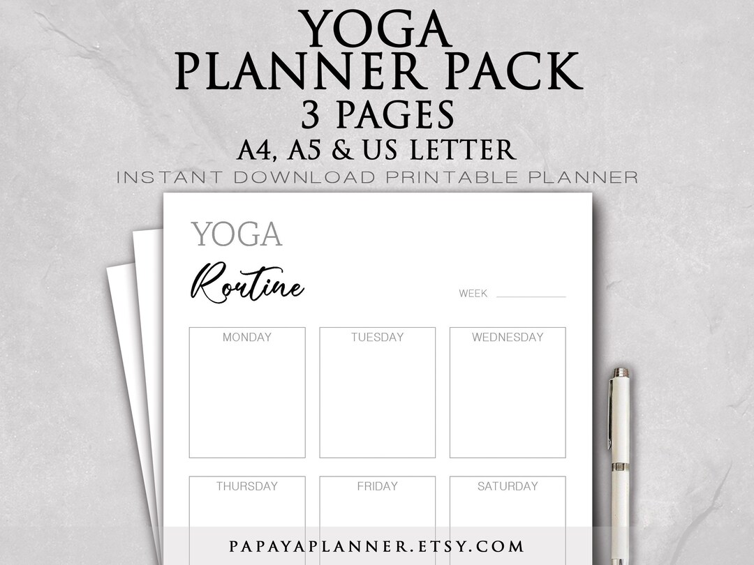 Yoga Planner Pack - Printable Planner, Personal Planner, Self ...
